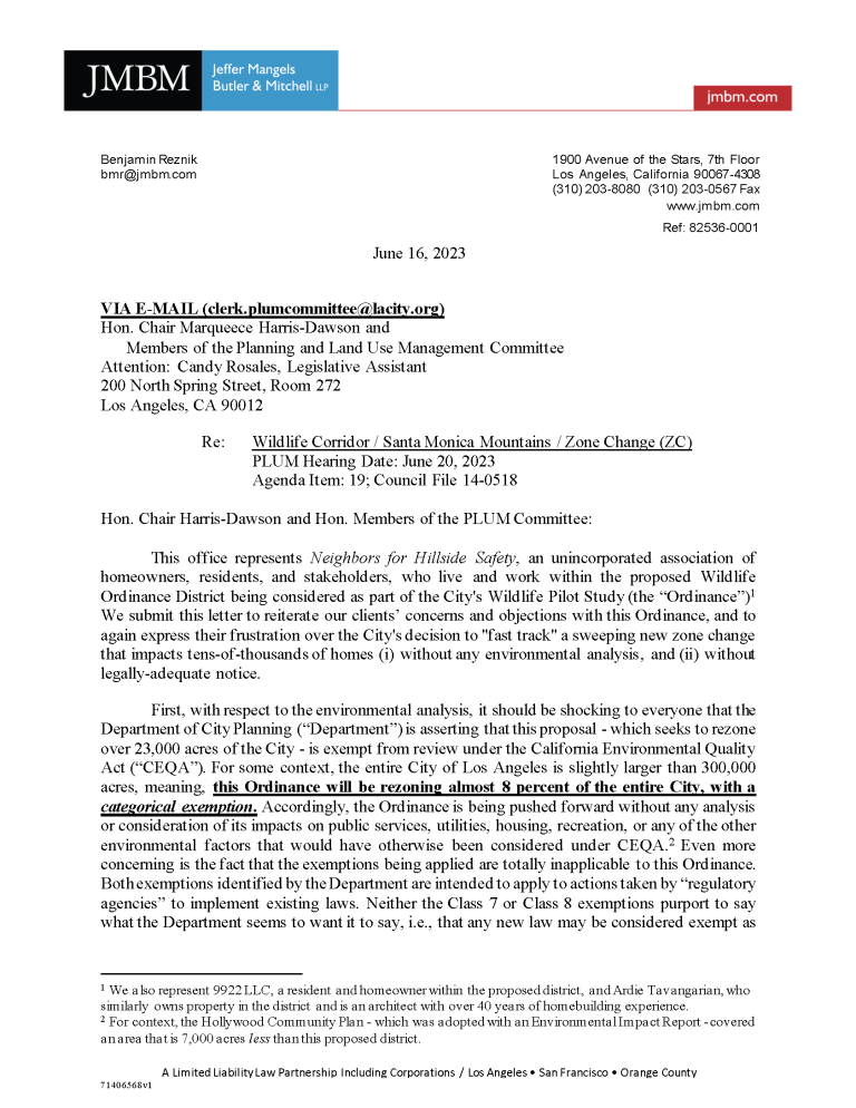 The Los Angeles City Draft Wildlife Ordinance—JMBM's Position ...