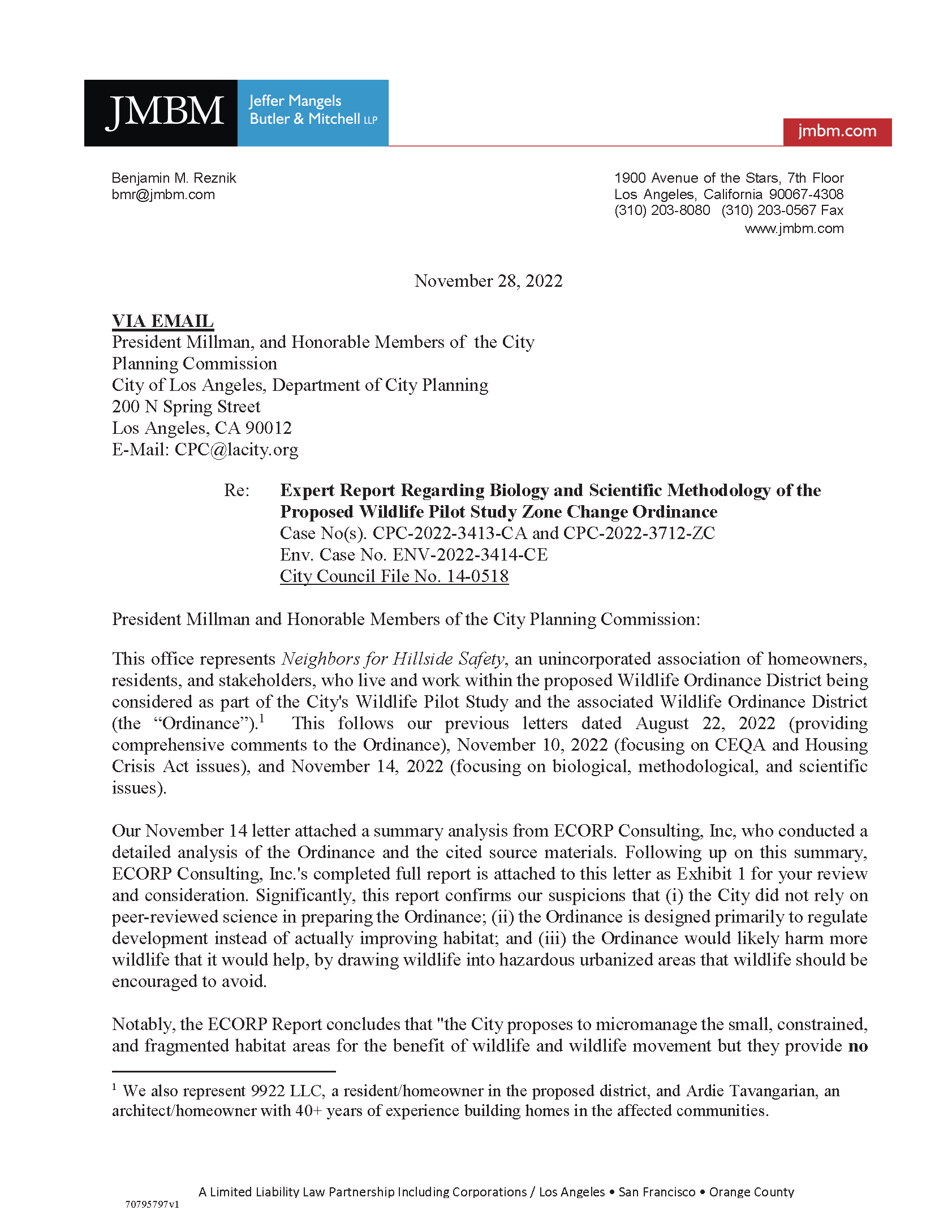 The Los Angeles City Draft Wildlife Ordinance—JMBM's Position ...